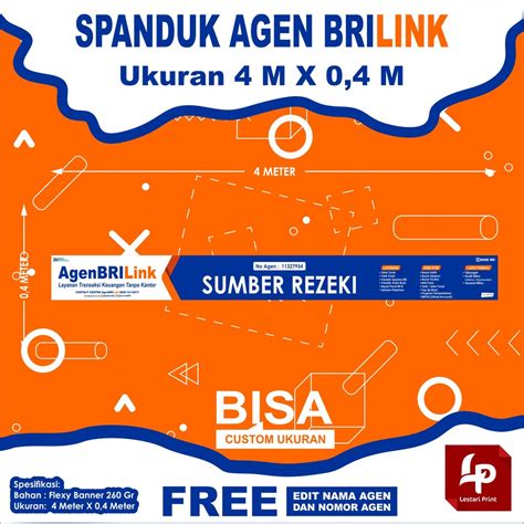 Jual Spanduk Brilink 400 Cm X 40 Cm Spanduk Agen Brilink Banner