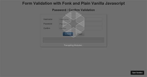 Validate Form Js Example Codesandbox