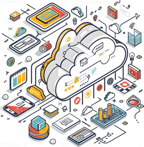 Cloud Computing Isometric Illustration 49160370 Png