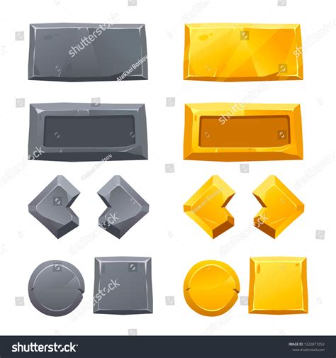 Juego de gui de juegos Botones vector de stock libre de regalías Shutterstock