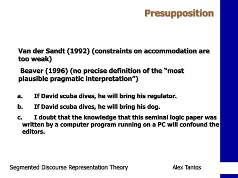 Ppt Segmented Discourse Representation Theory A Theory Of Discourse