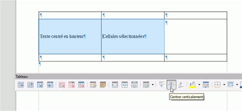 Libreoffice Writer Tableau Centrer Une Ligne En Hauteur [résolu