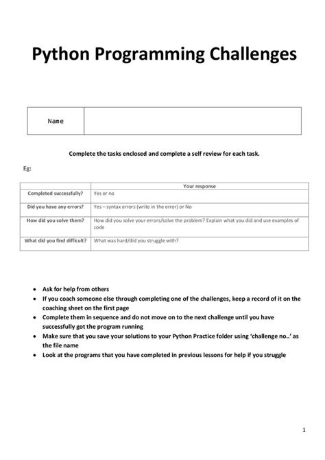 Python Programming Challenges Stem