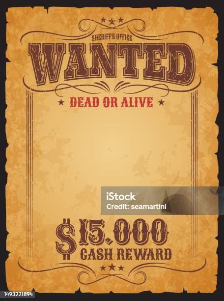 서양은 보상과 함께 죽은 또는 살아있는 배너를 원했습니다 서쪽에 대한 스톡 벡터 아트 및 기타 이미지 서쪽 포스터 프레임 Istock