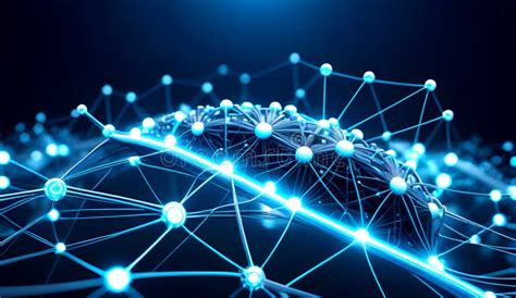 abstract technology background of a data computing system with connected particles artificial
