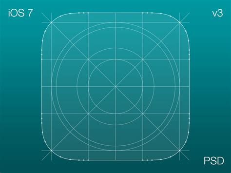 IOS 7 Icon Grid V3 Ios 7 Icons Ios 7 App Icon Design