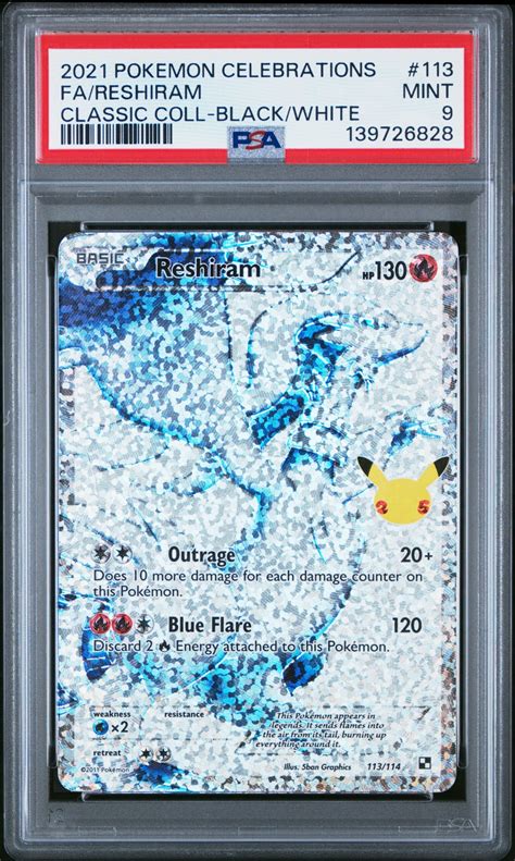 2021 Pokemon Celebrations Classic Collection 113 Full Artreshiram Psa