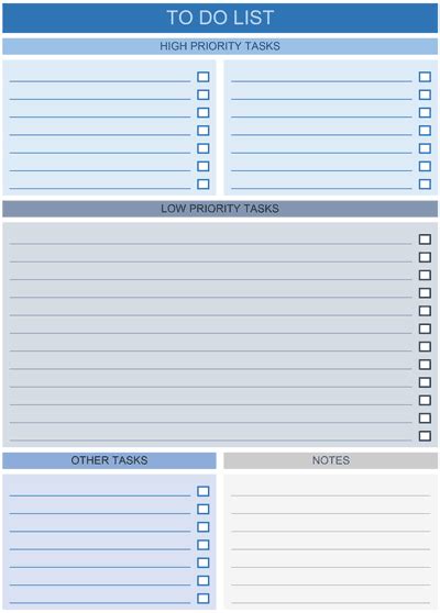 To Do List Templates For Excel