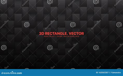 3d Vector Rectangles Pattern Conceptual Sci Fi Abstract Black Background Stock Vector