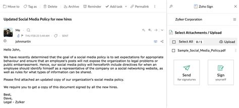 Integrate Zoho Sign With Zoho Workplace Apps