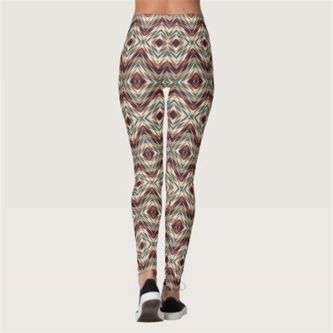 Stylish Native American Indian Mosaic Art Pattern Leggings Zazzle