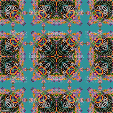 다채로운 꽃 원활한 패턴 아라베스크 벡터 배경 아름다운 우아함 장식품 장식 배경을 반복합니다 대칭 디자인 빈티지 꽃 잎 패브릭 프린트를 위한 우아한 디자인 0명에 대한 스톡