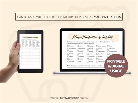 Values Clarification Worksheet Identifying Values Worksheet Personal