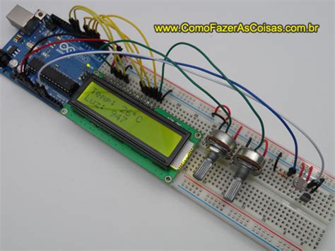 Fritzing Project Projeto Arduino Display LCD Sensor De Temperatura E Sensor De Luminosidade