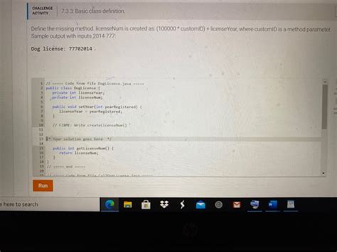 Solved Challenge Activity 733 Basic Class Definition