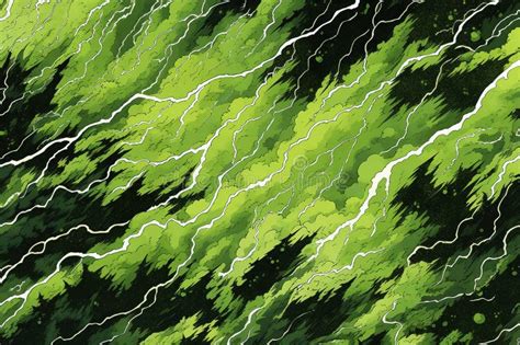 Stream Of Green Lightning Strikes Comic Book Pattern Generative Ai Stream Of Green Lightning Strikes Comic Book Pattern Generative Ai