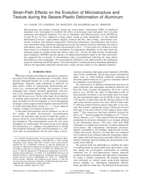 Pdf Strain Path Effects On The Evolution Of Microstructure And