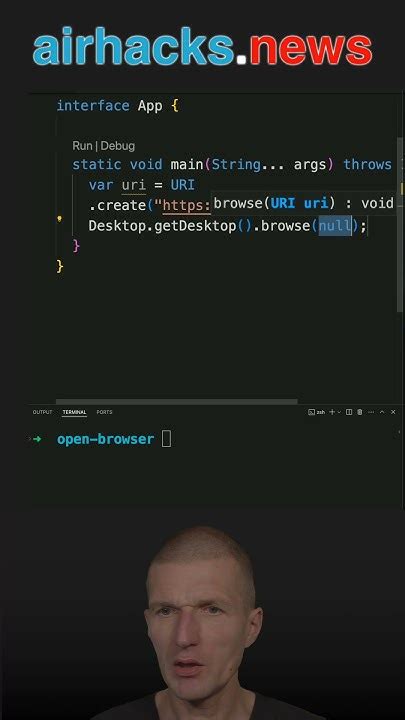 how to open the default browser and show a website uri java shorts coding airhacks youtube
