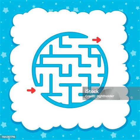 색상 은 둥근 간단한 미로 아이 워크 시트 활동 페이지 어린이를위한 게임 퍼즐 미로 수수께끼 벡터 그림입니다 마법의 별 배경에 0명에 대한 스톡 벡터 아트 및 기타 이미지