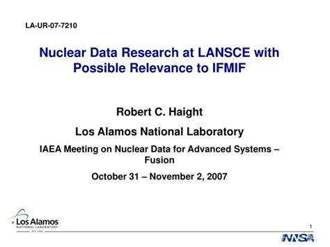 Ppt Nuclear Data Research At Lansce With Possible Relevance To Ifmif
