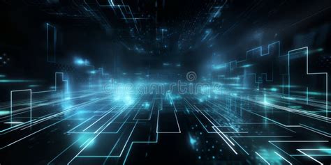 Abstract Technology Background Circuit Dots Lines And Binary Data
