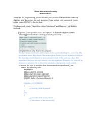CS166 HW2 Pdf CS 166 Information Security Homework 2 Except For The