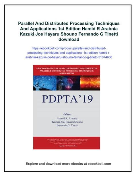 Parallel And Distributed Processing Techniques And Applications 1st