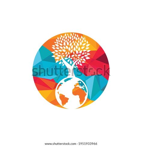 Globe Tree Vector Logo Design Template Stock Vector Royalty Free Shutterstock