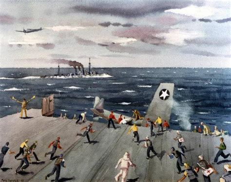 Fighter Disaster On Uss Ranger Cv 4 Which Depicts The Crash Of An F4f 4