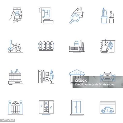 리퍼니싱 라인 아이콘 컬렉션입니다 리노베이션 복원 업사이클링 리모델링 용도 변경 회춘 변형 벡터 및 선형 그림 갱신 개조 정밀
