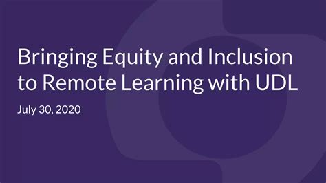 Bringing Equity And Inclusion To Remote Learning With Udl Pptx Special Education Education