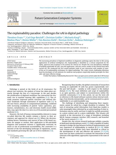 Pdf The Explainability Paradox Challenges For Xai In Digital Pathology