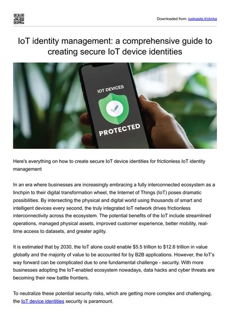 Iot Identity Management A Comprehensive Guide To Creating Secure Iot