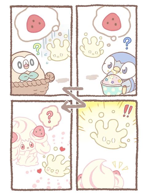 Rowlet Piplup Alcremie And Milcery Pokemon Danbooru