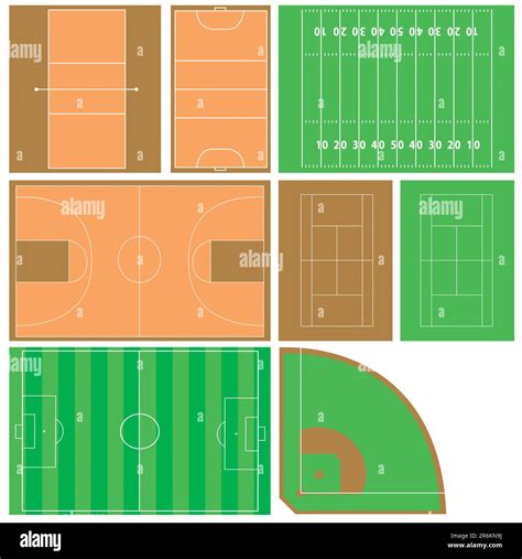 Vector Set Of Various Sport Fields Stock Vector Image And Art Alamy
