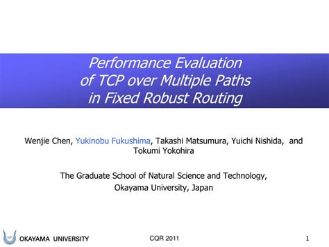 Ppt Performance Evaluation Of Tcp Over Multiple Paths In Fixed Robust