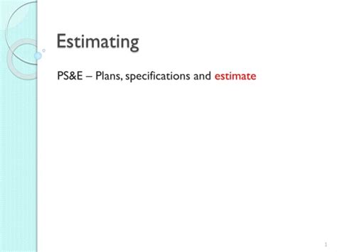Ppt Building Estimating Services Powerpoint Presentation Free Download Id14037359