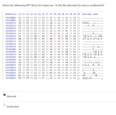 Solved Given The Following MFT Entry For Trojan Exe Is This Chegg Com