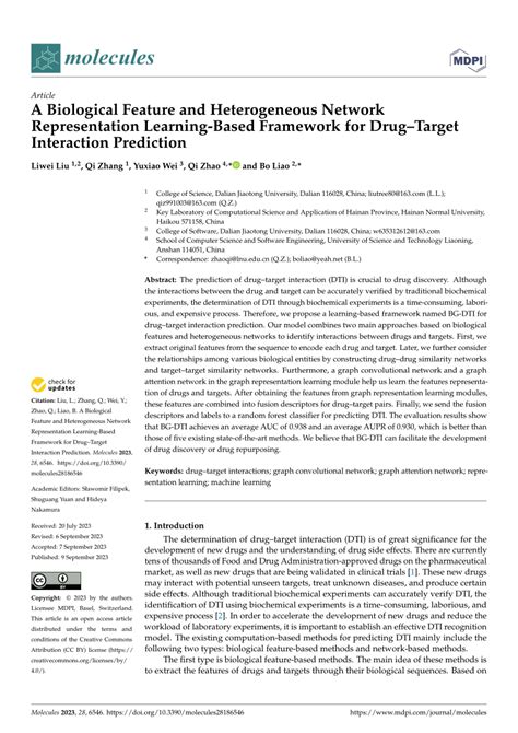 pdf a biological feature and heterogeneous network representation