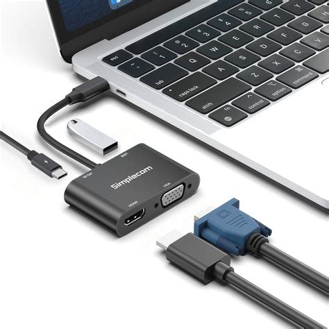 Simplecom DA440 4 In 1 USB C Multiport Adapter With Power Delivery USB 3 0 VGA HDMI