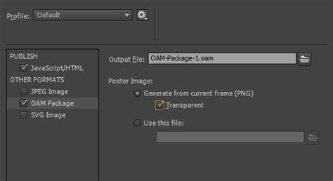 Specify Publish Settings For Animate