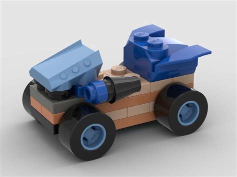 Lego Moc Blue Power With Fake Pullback Motor By Turboratrods Rebrickable Build With Lego