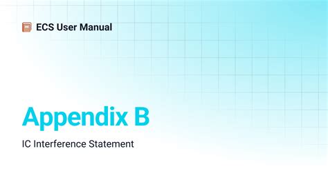 appendix b ecs user manual