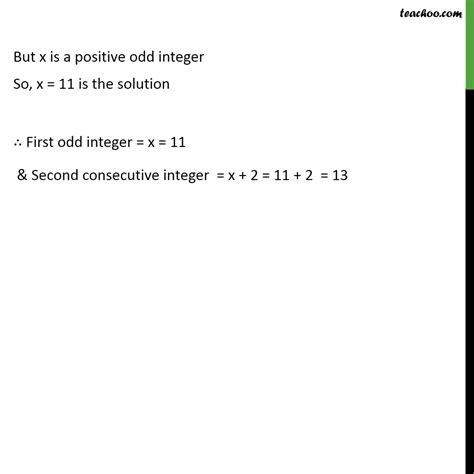 Example 11 Find Two Consecutive Odd Positive Integers Examples