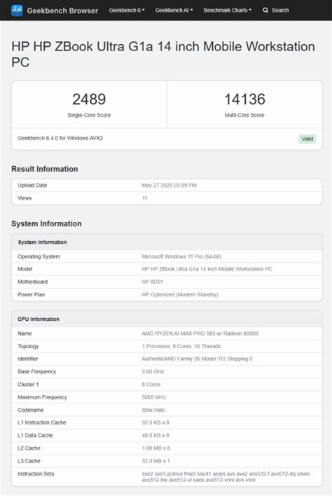 Amd Octa Core Ryzen Ai Max Pro Processor Spotted On Geekbench Affordable Strix Halo Chips