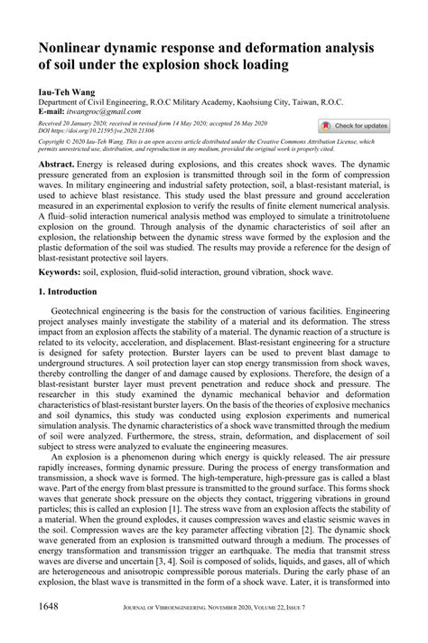 PDF Nonlinear Dynamic Response And Deformation Analysis Of Soil Under