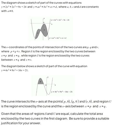 Solved The Diagram Shows A Sketch Of Part Of The Curves With