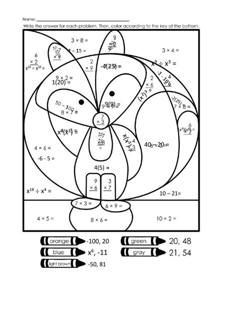 Color My Number Grade 8 Pdf
