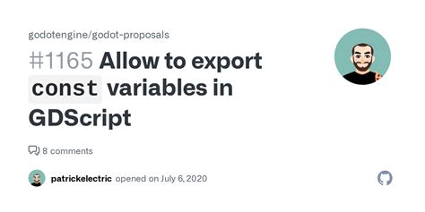 Allow To Export `const` Variables In Gdscript · Issue 1165