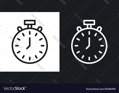 Stopwatch Icon Set Watch Clock Timer Chronometer Vector Image